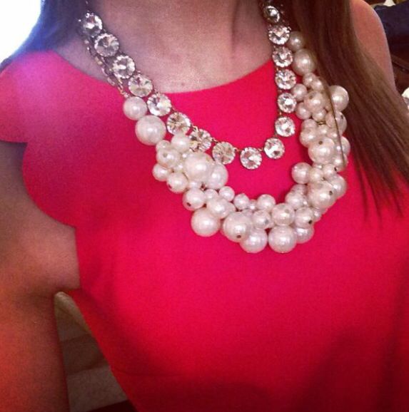 Red Dress Pearls Perfection Statement Necklace Pearls Necklace