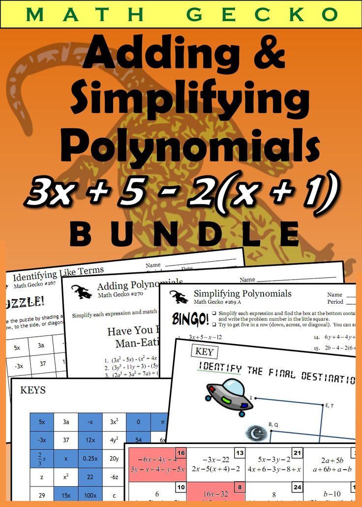 Polynomial Addition and Simplification Bundle | Expressions activities ... Polynomial Addition and Simplification Bundle | Expressions activities ...