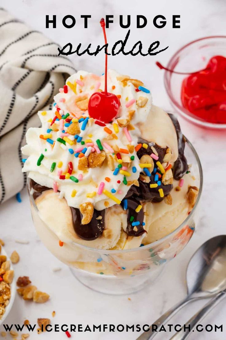 A Classic Hot Fudge Sundae Made With Creamy Vanilla Ice Cream And Warm