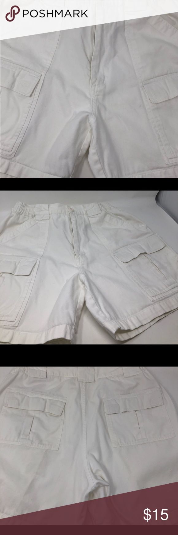 Talos Mens Cargo Shorts White Size 34 Cargo Shorts Men Cargo Shorts White Shorts