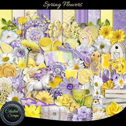 Free Spring Flowers Scrap Kit