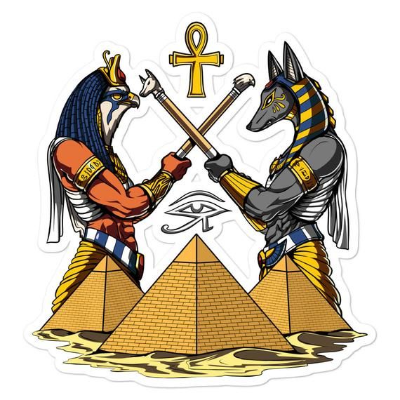 Egyptian Gods Anubis Sticker Eye Of Horus Decal Ankh Cross Vinyl