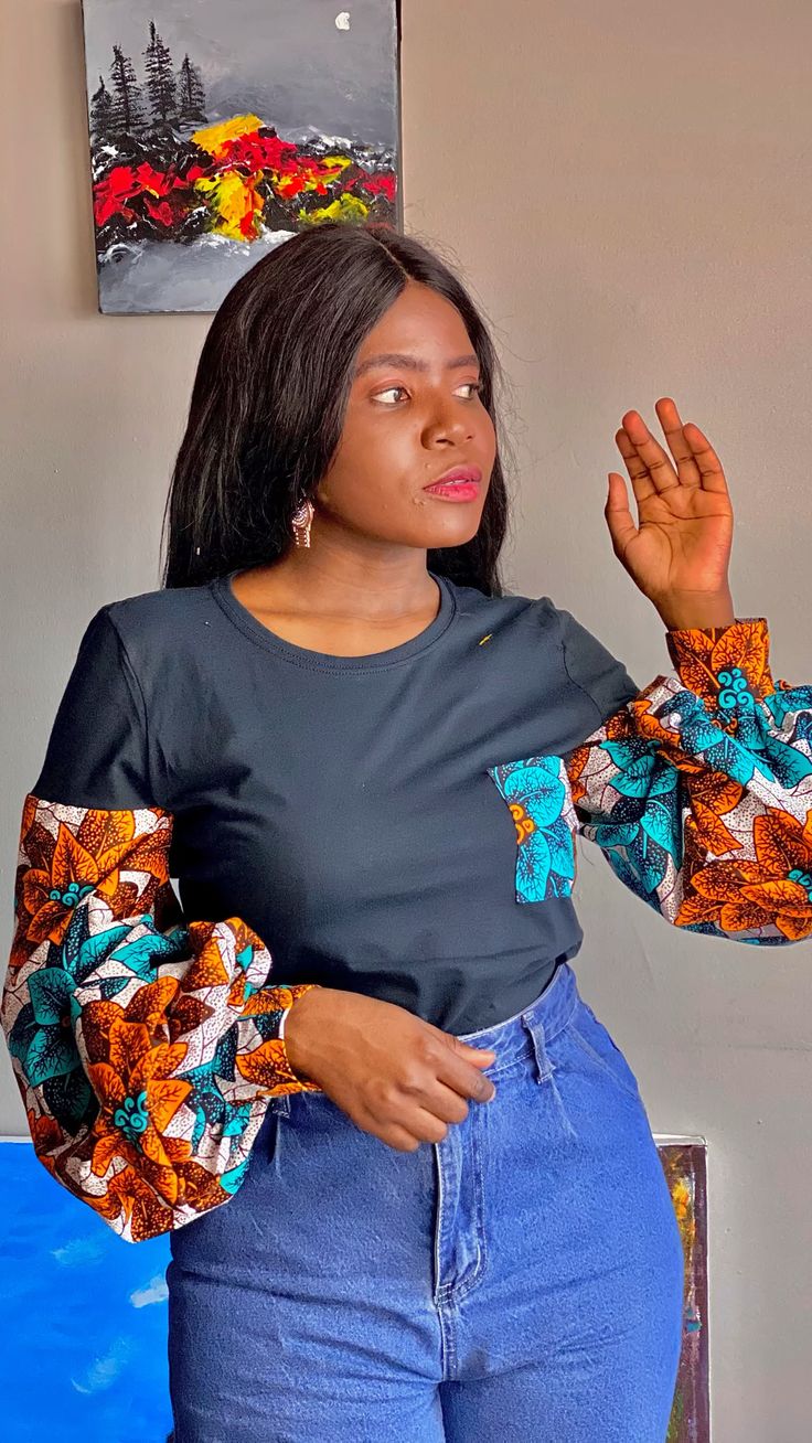 African Print Top With Puffy Sleeves African Fashion African Print