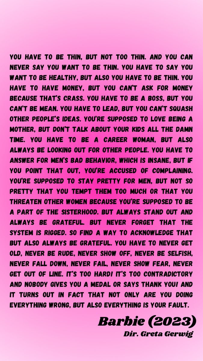 Barbie 2023 Monologue Barbie Quotes Mean Girls Monologue Monologues