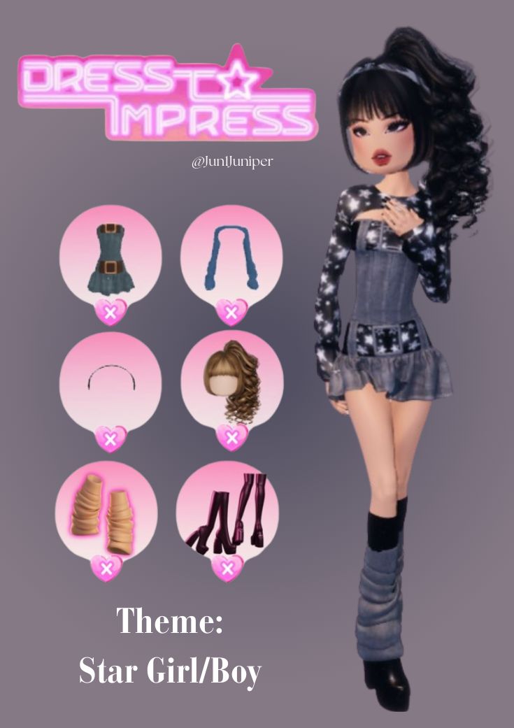 Dti Roblox Dress To Impress Dti Star Girl Theme In 2024 Star Girl Mean Girls Outfits