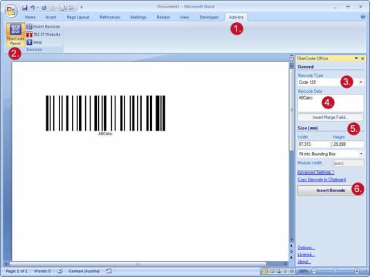 Insert Barcodes Into Microsoft Word With Tbarcode Office Words Microsoft Word Microsoft