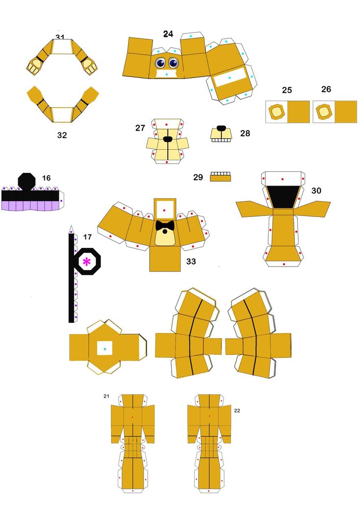 Mini Fredbear Fnaf Crafts Paper Doll Template Princess Paper Dolls