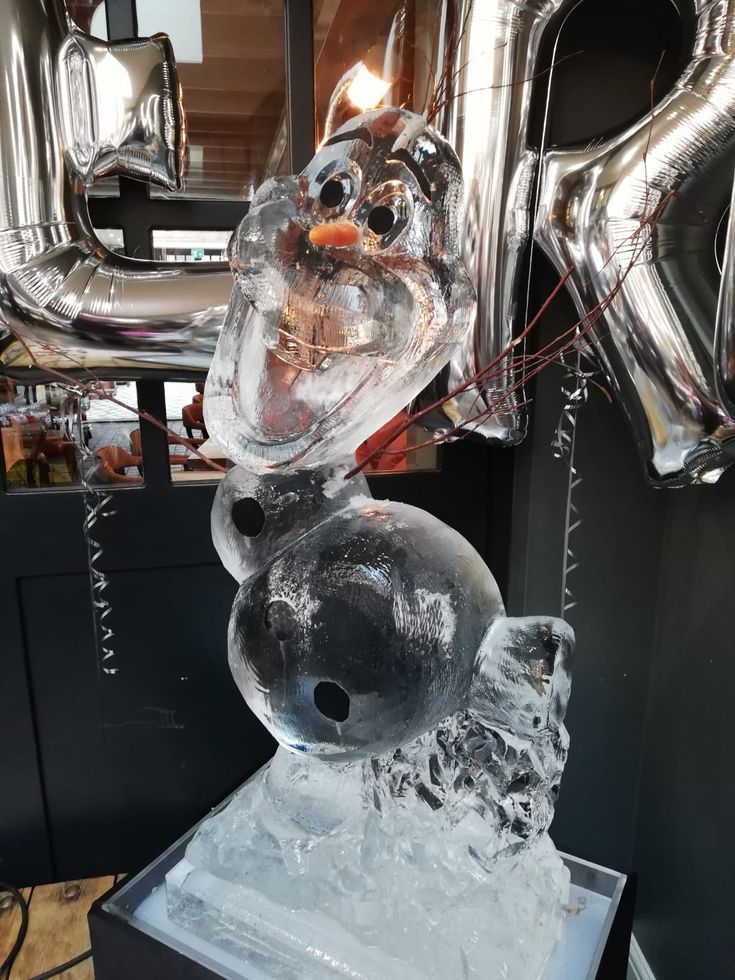 Olaf Ice Sculpture By The Ice Box Ice Sculptures Ice Carving Ice Art
