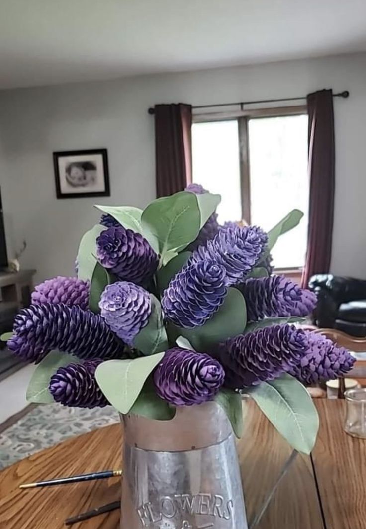 Lilac Pine Cones Pine Cone Flower Wreath Pine Cone Decorations Pine Cones