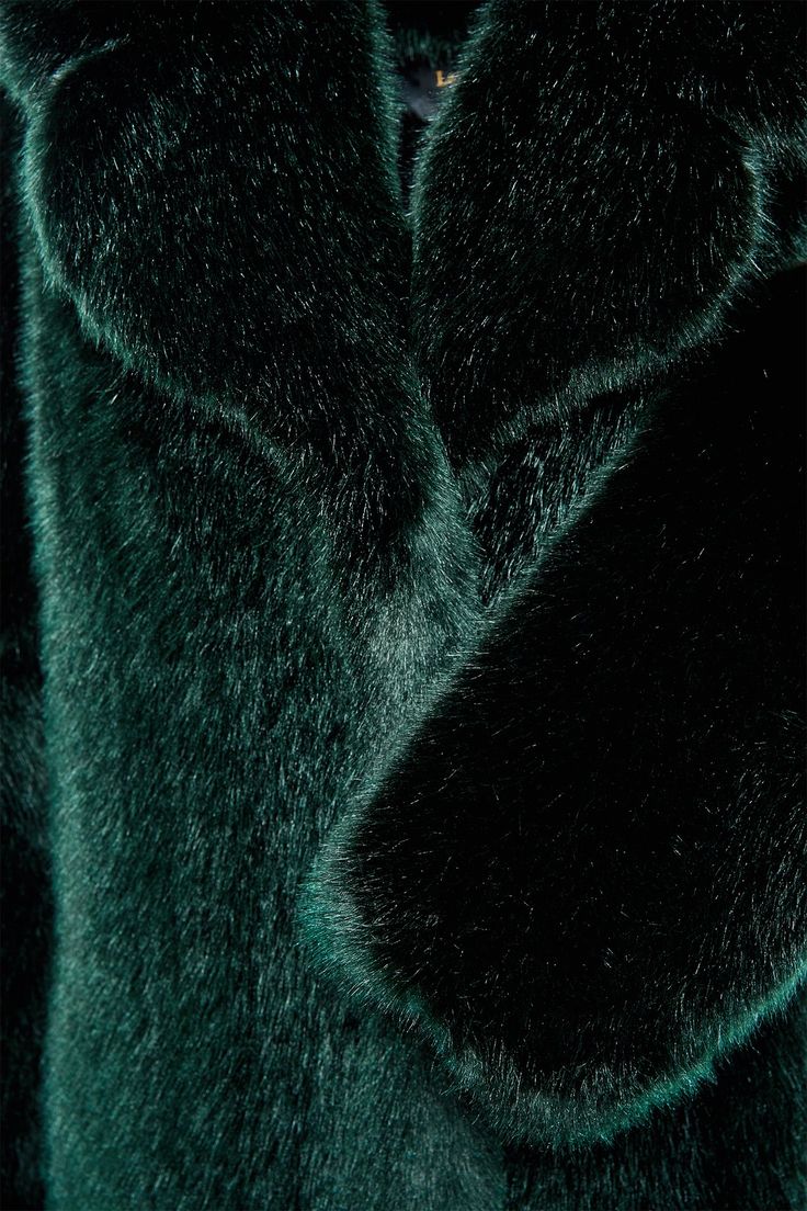 Dark Green Faux Fur Coat Louve In 2023 Green Faux Fur Coat Faux Fur Dark Green Coat