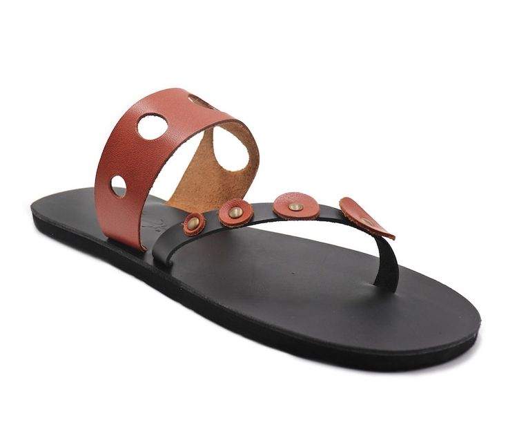 Men Slides Leather Sandals Flat Sandals For Men Barefoot Gay Sandal Galaxy M Etsy Leather