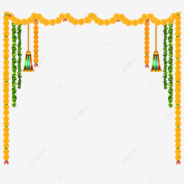 Marigold Toran Decorative Garland Indian Festivals Diwali Vector Design