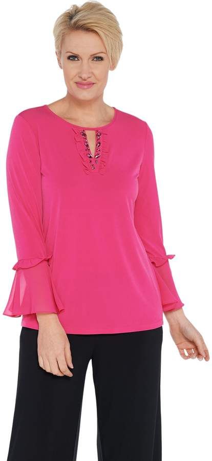 Bell Sleeves Bell Sleeve Top Susan Graver Sheer Chiffon Jean Jacket