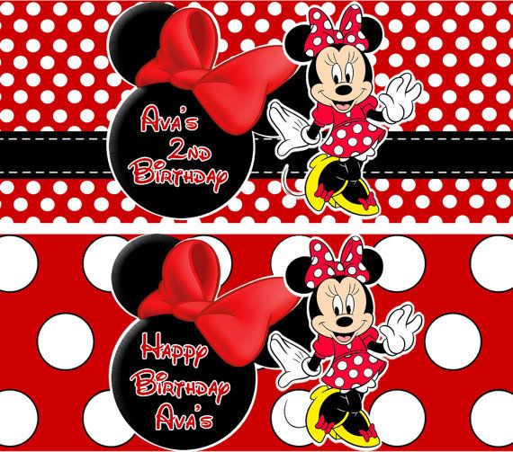 HUGE SELECTION Minnie Mouse Water Bottle Wrappers - Pink Black Zebra ... HUGE SELECTION Minnie Mouse Water Bottle Wrappers - Pink Black Zebra ...