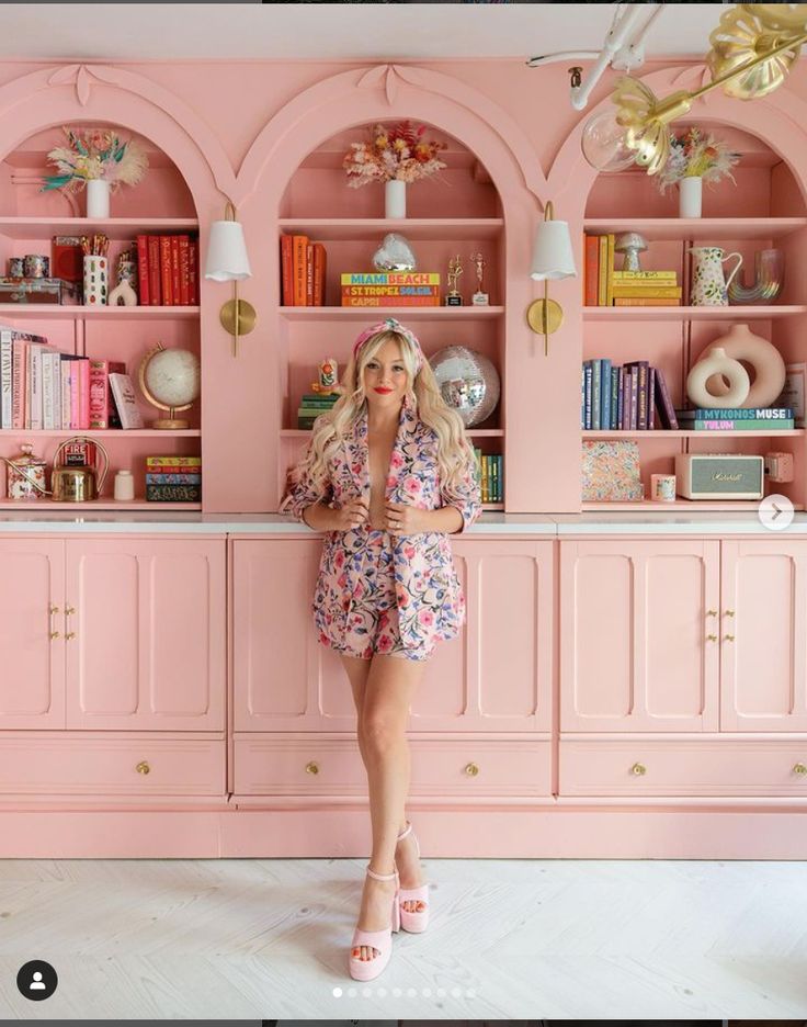 Speakeasy Shelves | Pink bookshelves, Built in bookcase, Loft studio Speakeasy Shelves | Pink bookshelves, Built in bookcase, Loft studio