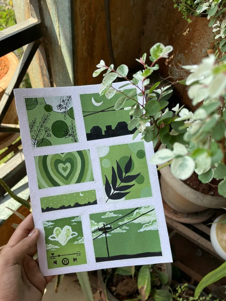 Sage Green Aesthetic π Book Art Diy Mini Canvas Art Whimsical Art