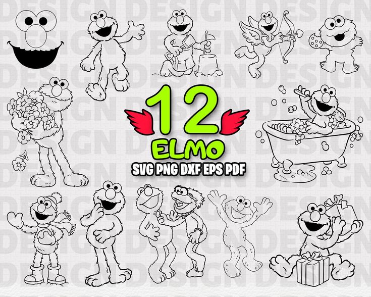 Elmo Svg Sesame Street Svg Cookie Monster Svg Elmo Svg Elmo Clipart