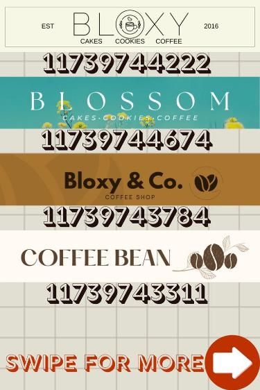 Cafe Titles And Decal Codes For Bloxburg In 2023