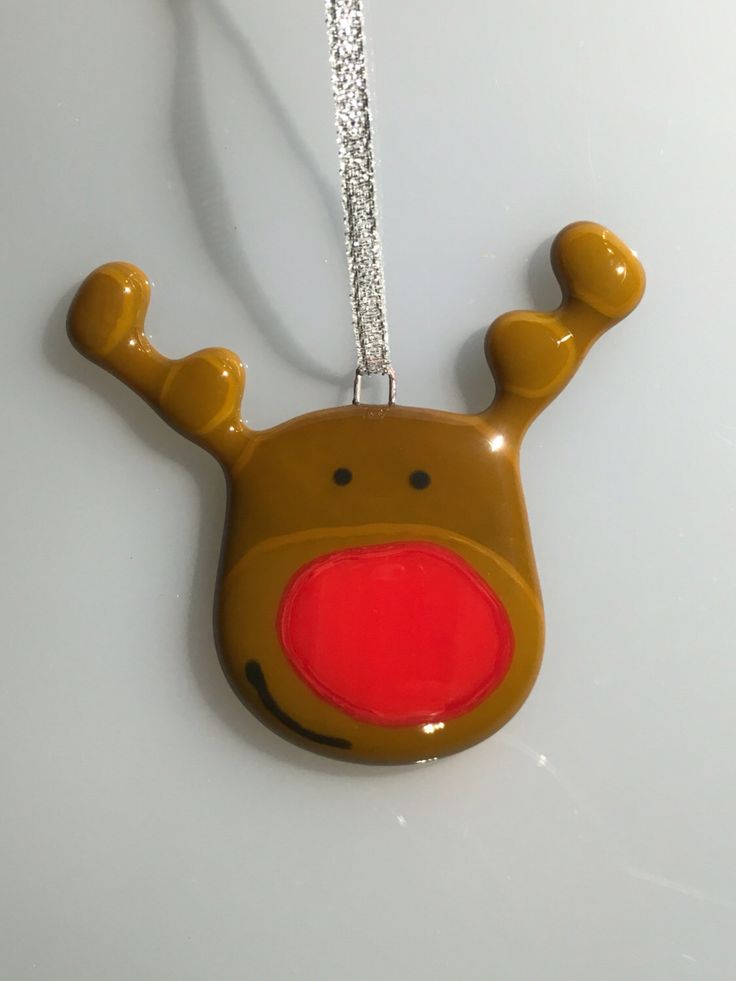 Fused Glass Rudolf Decoration Handmade Rudolf Ornament Etsy Fused Glass Handmade Etsy