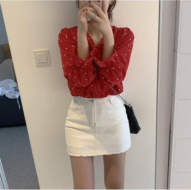 Spring Women Chiffon Shirt Korean Fashion Long Sleeve White Shirts