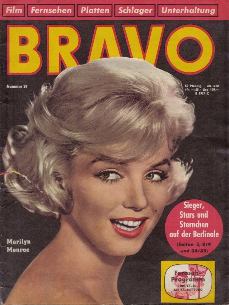 Bravo Magazine Germany 25 June 1960 Cover Movie Magazine Marilyn Monroe