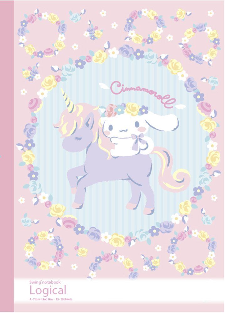 Sanrio Cinnamoroll Unicorn Notebook Mermaid Background Notebook Cover Design Book Cover Template
