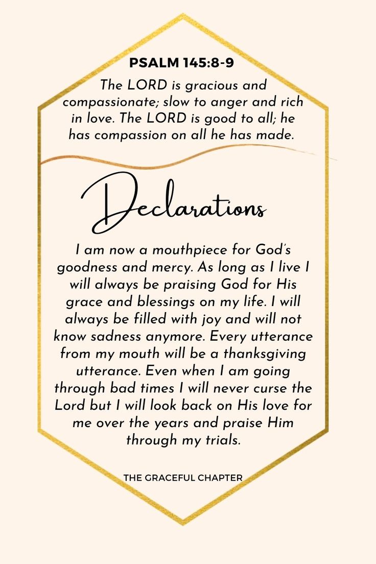 Declarations Psalm 145 8 9 14 21 God Is Good Psalm 145 Psalms Bible Reflection