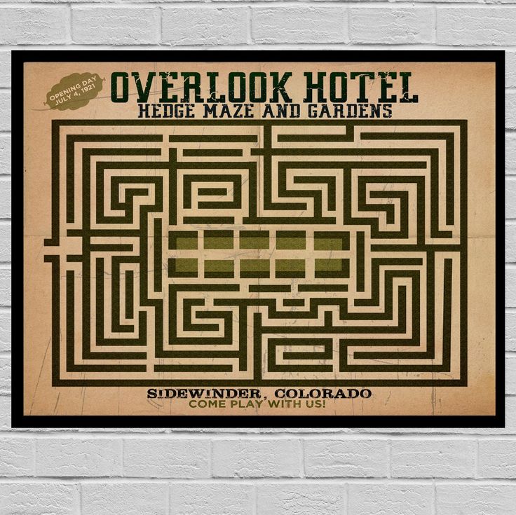 The Shining Overlook Hotel Original Hedge Maze Poster Art Print Horror