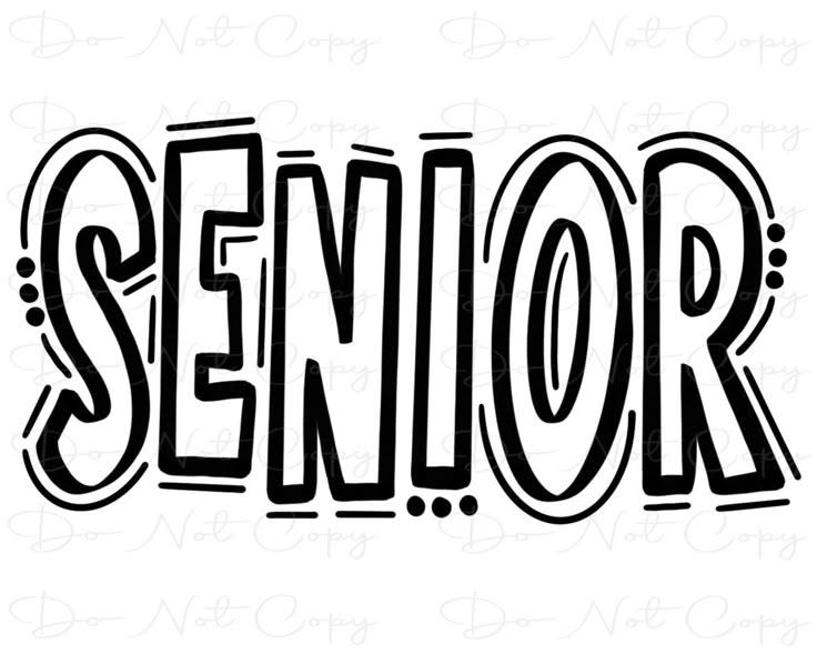 Senior Doodle Letters Sublimation Png Digital Artwork Clip Art Etsy Doodle Lettering