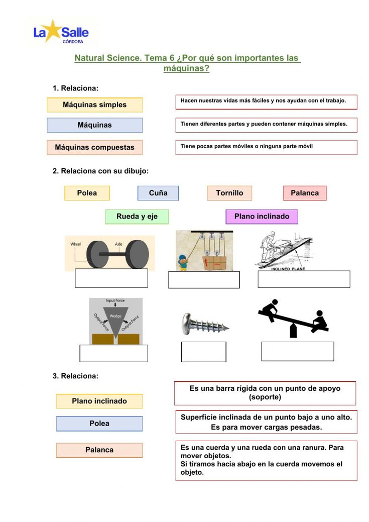 Las máquinas: simples y compuestas worksheet | School subjects ... Las máquinas: simples y compuestas worksheet | School subjects ...