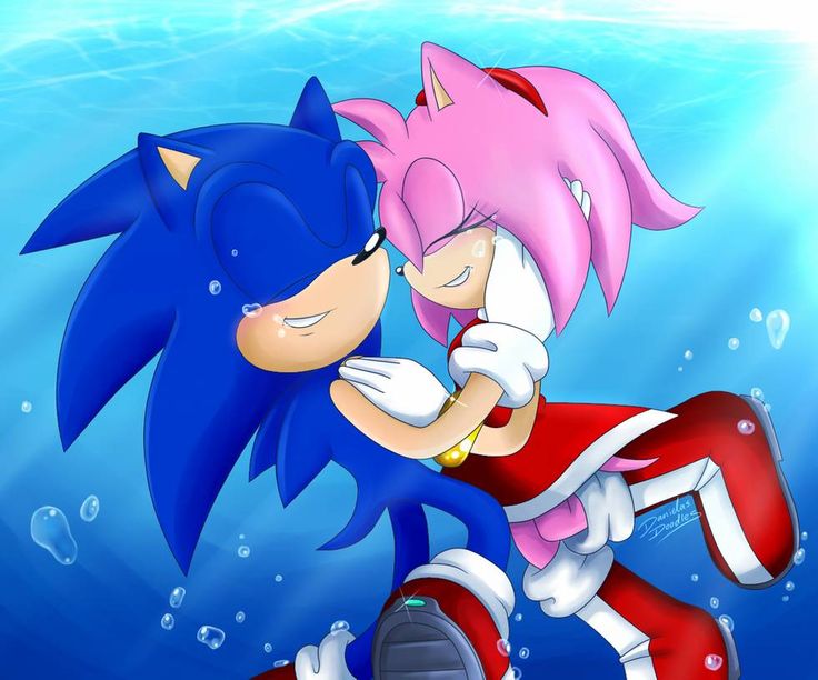 Sonamy Underwater By Danielasdoodles On Deviantart Sonic And Amy Sonic Art Sonic