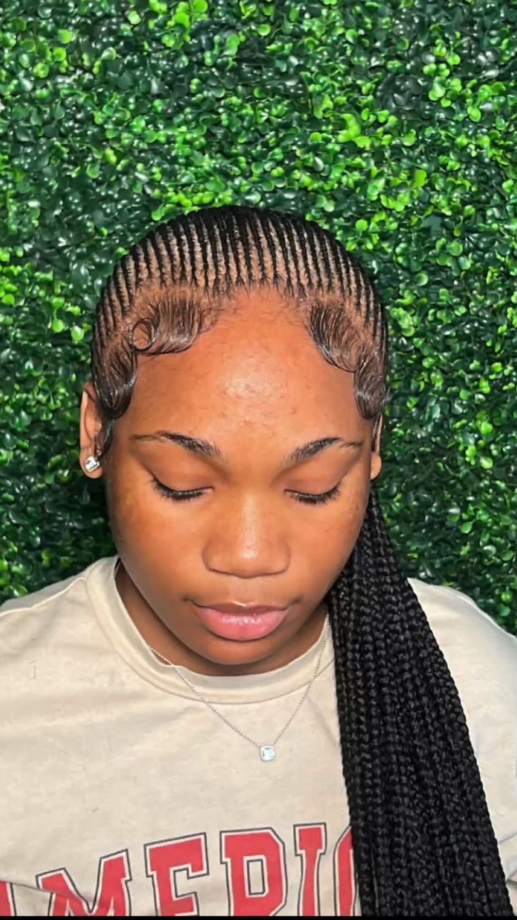 Small Straight Back Braids Small Feed In Braids Cornrows Braids For Black Women Protective