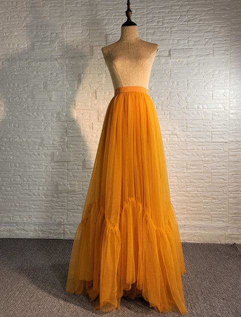 Rust Wedding Tulle Skirt High Waisted Tulle Maxi Skirt Outfit Floor Length Custom Plus Size