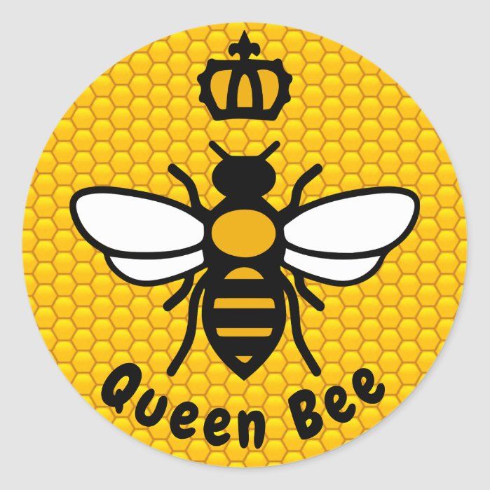 Queen Bee Classic Round Sticker Zazzle Queen Bees Bee Drawing Bee