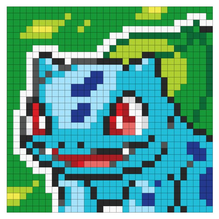Bulbasaur Pokemon Pix Brix Template Pixel Art Pattern Pixel Art Pokemon Pixel Art