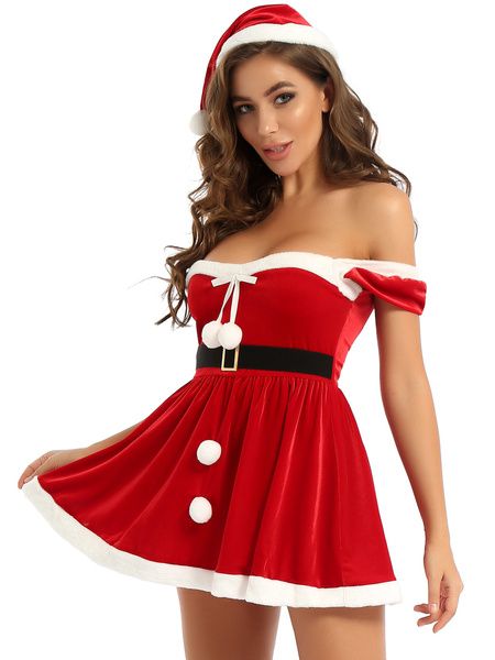 Sexy Christmas Costumes Cosplay Clothing Outfit Dress Santa Claus Women