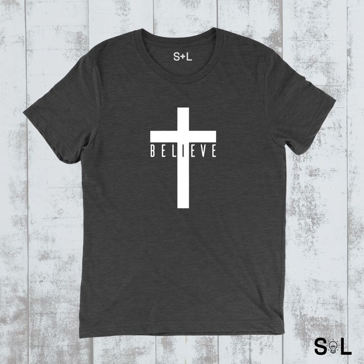 Believe Christian Mens T Shirt Xlarge Blue Triblend Black Mens