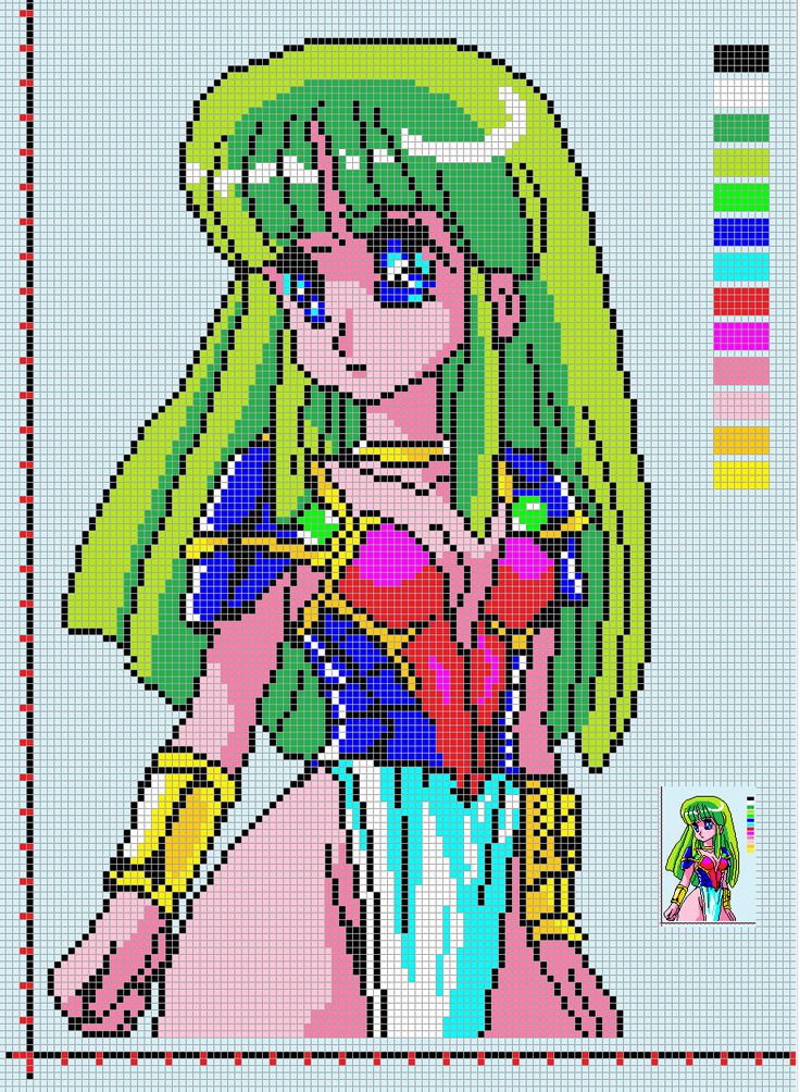 Warrior Sexy Girl Plantilla Hama Beads Shenan Dragon Pixel Art Templates Minecraft Pixel
