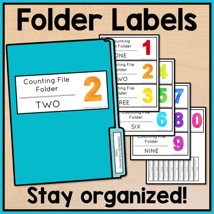 Errorless File Folder Games Numbers And Counting 1 10 File Folder Activities Special