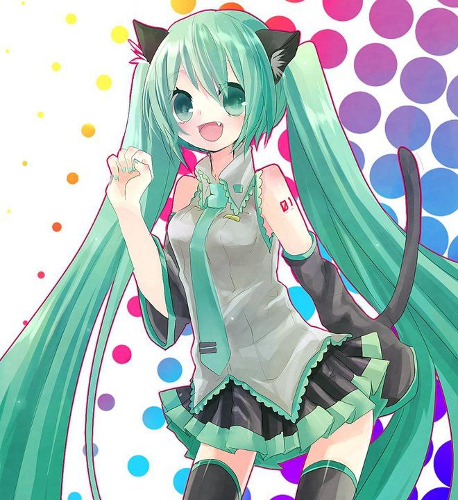 Hatsune Miku Cat By On Deviantart Hatsune Miku Miku