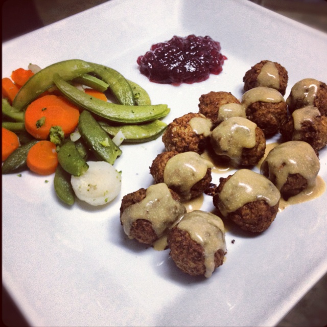 Swedish Meatballs With Veggies And Some Lingonberry Food Recipes