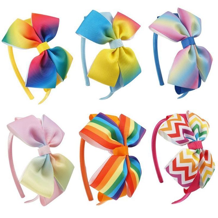 Girls Satin Covered Headband Double Layer Rainbow Grosgrain Ribbon Hair Hoop Description