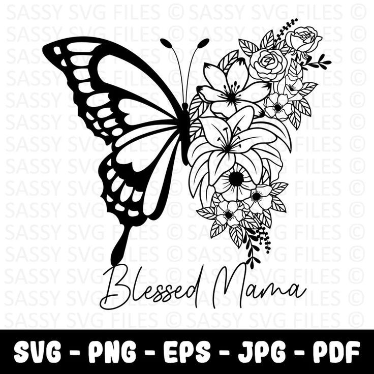 Blessed Mama Svg Png Blessed Mom Svg Blessed Mama Butterfly Etsy