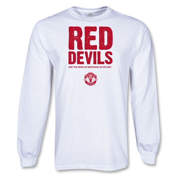 Manchester United Ls Red Devils T Shirt White