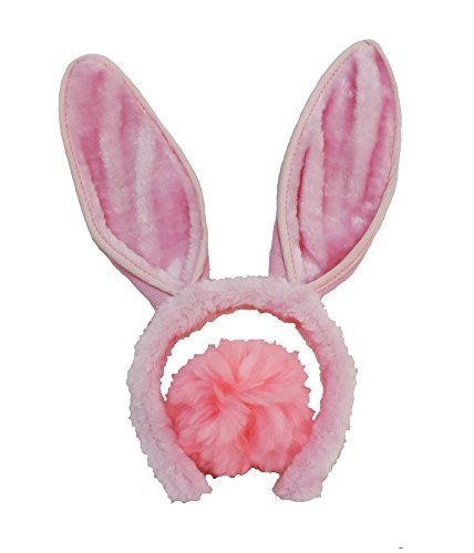 Plush Bunny Ears Headband And Fuzzy Tail Costume Set Bunny Ears