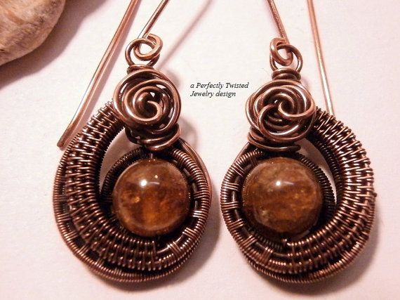 Green Garnet Wire Wrap Earrings Green Garnet Wire Wrap Earrings