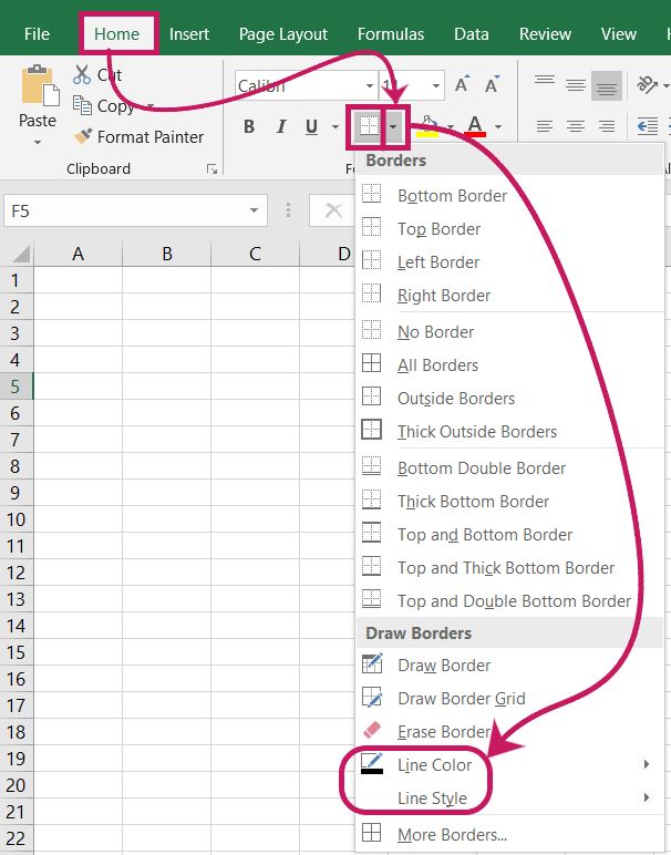 Apply Borders To The Cells In Ms Excel How To Apply Borders Excel