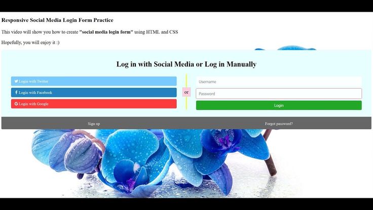 How To Create A Social Media Login Form Using Html And Css Login Form Social Media Css
