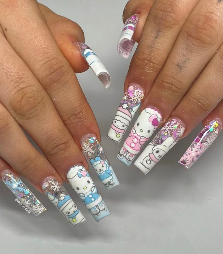 Pin By ππΈπ»ππ² On Nails Hello Kitty Nails Cat Nails Hello Kitty
