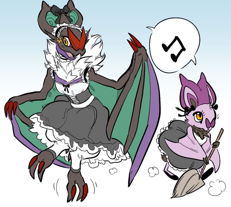 Beamed Quavers Black Bow Bow Broom Clothed Pokemon Drawfag Maid Maid